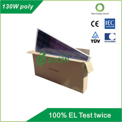 Safety Class II, IEC61250 / IEC61730 Certified 130W /18V Poly Solar Panel