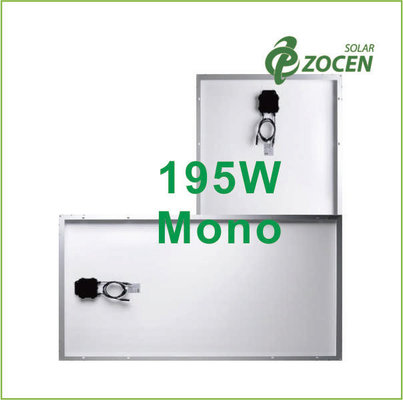 Photovoltaic 195W Monocrystalline Silicon Solar Panels Black For Home