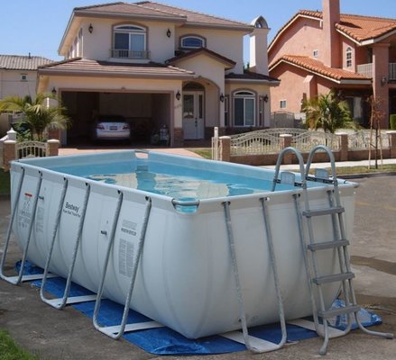 family swimming pool and irrigation water tank