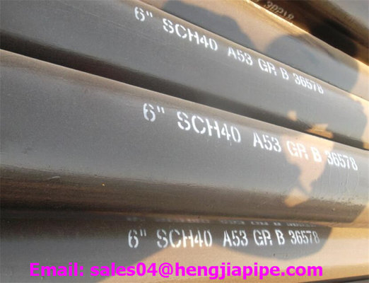 6inch SCH40 ASTM A53 Gr.B steel pipes