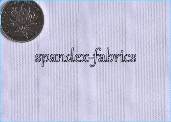 Sheer White Striped Power Net Mesh Fabric for Underpants