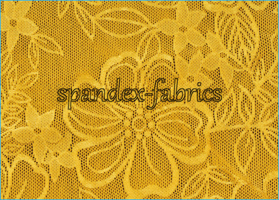 Yellow Stretch Lace Fabric