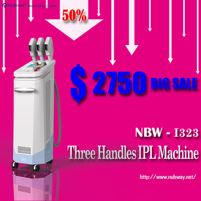 big promotion three handles ipl gel laser machine for unwanted hair removal, wrinkles acne