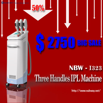 50% discount three handles ipl hair removal beauty machine for unwanted hair removal