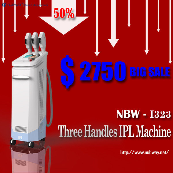 50% discount three handles ipl hair removal beauty machine for unwanted hair removal
