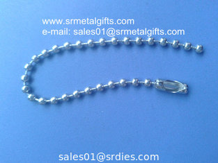 China Custom made precut steel ball chain with coupling connector supplier