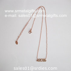 China Rose gold monogram pendant jewelry chain necklace with lobster clasp supplier