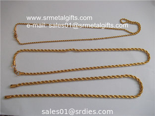 China DIY gold rope chain necklace stainless steel twist rope chains supplier