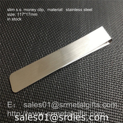Brushed stainless steel extra slim money clip, slim brush steel money clips, supplier