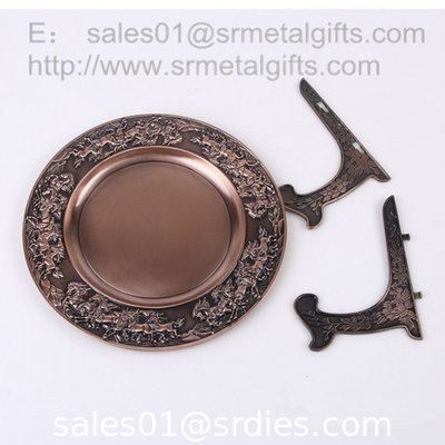 Smart stand metal collectible commemorative trays wholesale, metal anniversary plates, supplier