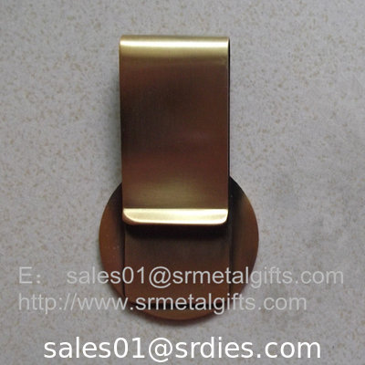 Solid brass money clip with enamel logo, custom brass money clip wallet supplier