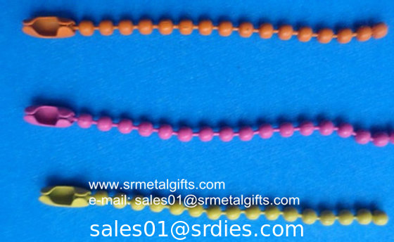 Custom made precut steel ball chain with coupling connector supplier