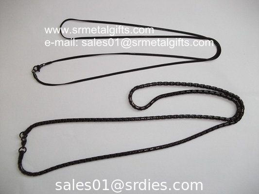 Black plated steel box chain necklace link chain necklace jewelry supplier