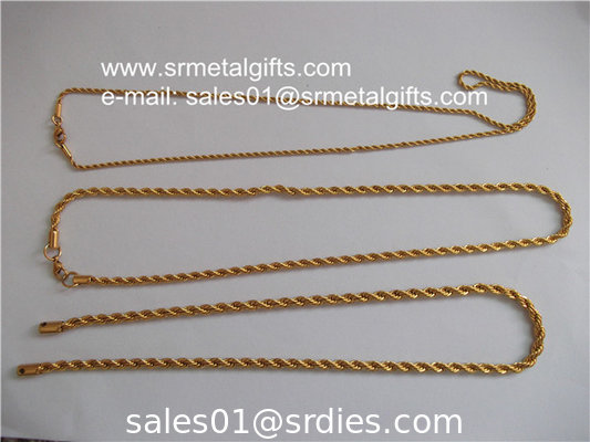DIY gold rope chain necklace stainless steel twist rope chains supplier