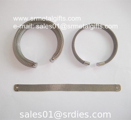 Stainless steel mesh chain bangle lady fashion mesh chain bracelets supplier