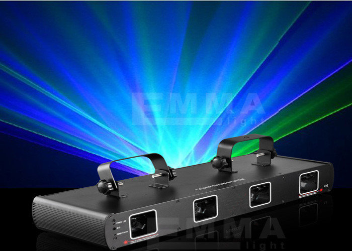 4 Heads Double BLUE&Green DJ  Laser Beam Lights Stage Party Club Disco