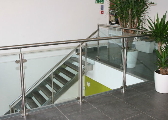 Exterior Stainless Steel Post Tempered Glass Balcony Railing Porch Railing