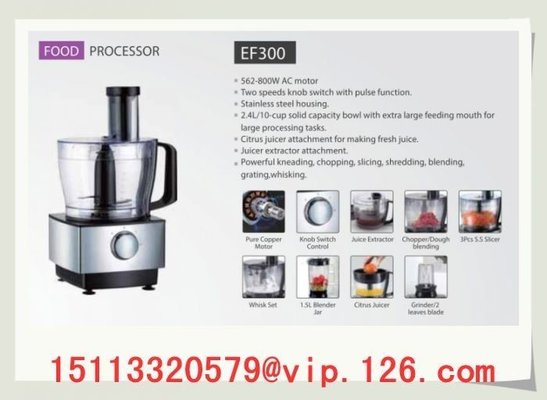 Multifunctional Food Processor with Slicer/ Meat Mincer/ Fruit Juicer/ 1.2 Liters Food Mixer Factory Price