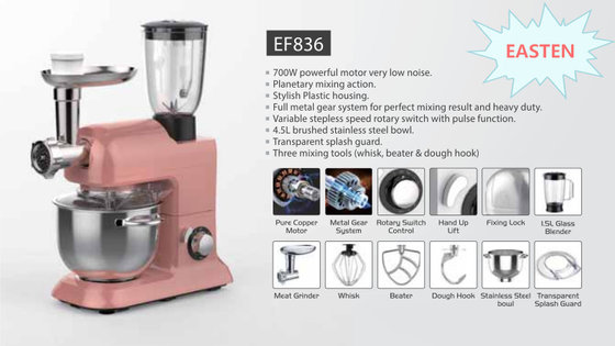 Easten 3-in-1 Multi-function Planetary Stand Food Mixer with Meat Grinder/ 700W Kitchen Mixer Machine