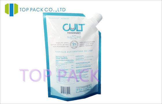 White Stand Up Plastic Pouches For Liquids With See Through Window