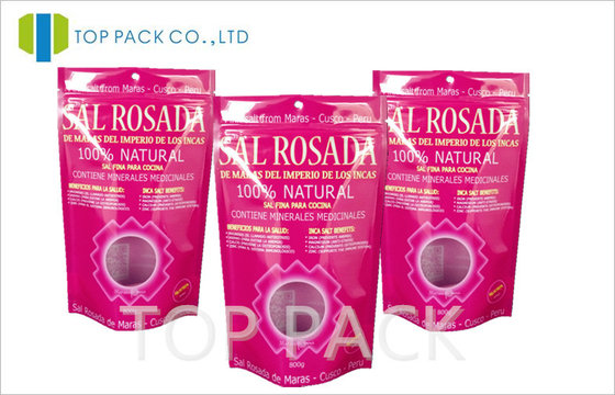 Custom Window Shape Stand Up Bags For Food , Bottom Gusset Zipper