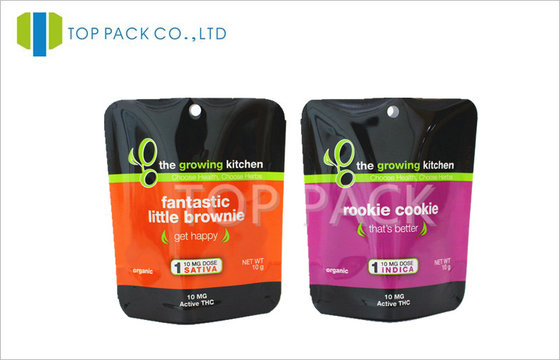 Orange Glossy Ziplock Stand Up Pouches Aluminum Foil Food Packaging