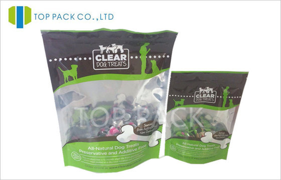 Glossy Window Front Clear Stand Up Pouch Packaging , Back Foil