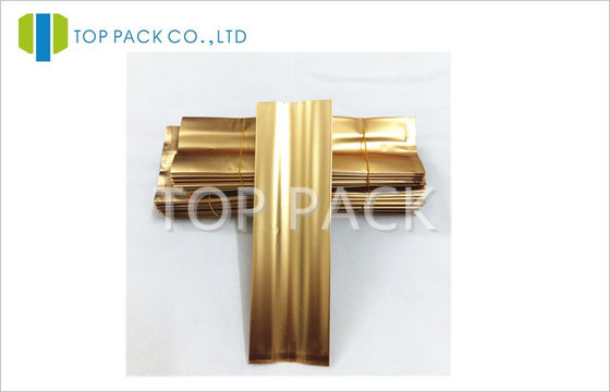 Golden Foil Grip Seal stand up bags and pouches Flat Bottom