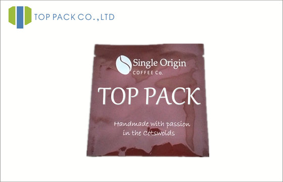 Coffee Printed Laminated Bags With Tear Notch , Three Side Heat Seal Bag