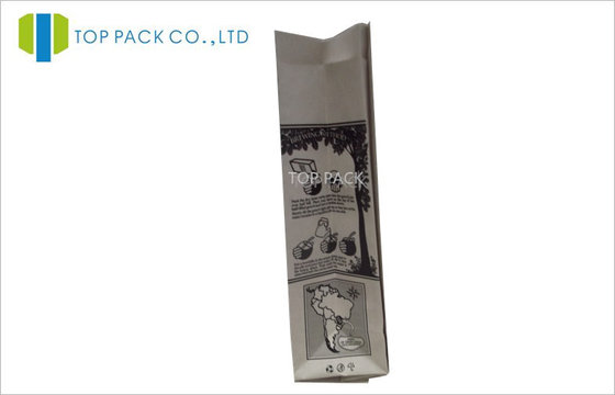 White Kraft Paper Foil Side Gusset Bags 50micron - 200micron For Coffee