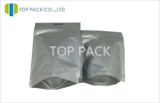 Healthy Recycled Ziplock Stand Up Pouches Aluminum Foil Silver Unprint
