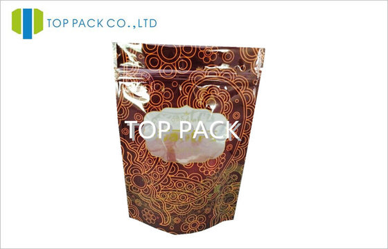 PET / PE Ziplock Stand Up Pouches 250g Coffee Bean Plastic Gravure Printing