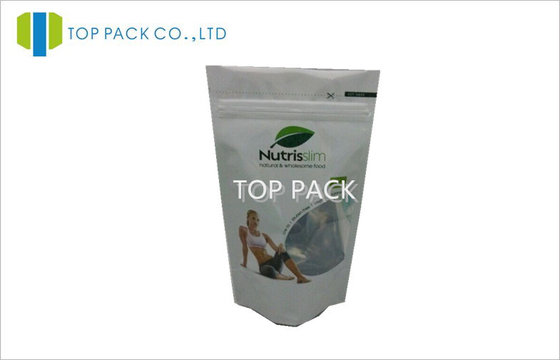 Aluminum Foil Stand Up Pouch Packaging Resealable Clear Window