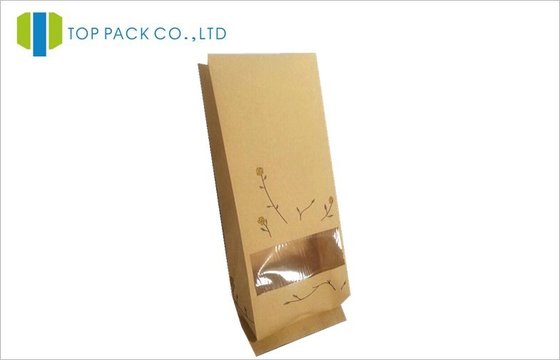 Kraft Paper Coffee Packaging Bags Side Gusset WIth Flat bottom