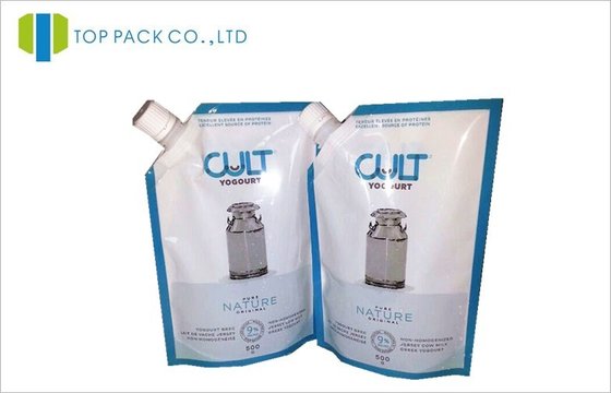 Heat Seal Plastic Stand Up Pouch With Spout For Water , recyclable