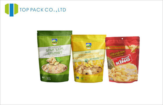Red Matte Aluminum Foil Bags Stand Up Zipper Dried Foods Packaging