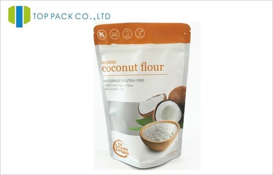 Print resealable Cocoa Flour Foil Stand Up Pouches with Clear Window