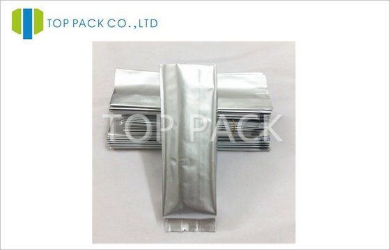 Glossy Silver Foil Stand Up Pouches Laminated Food Nuts Packing