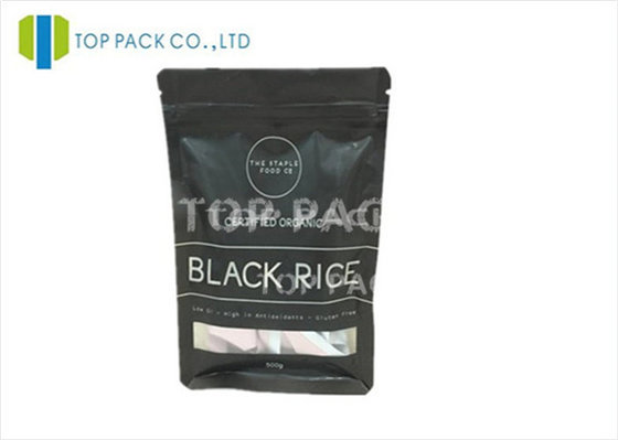 Clear Front Block Bottom side gusset pouch Zip Lock Rice Packaging