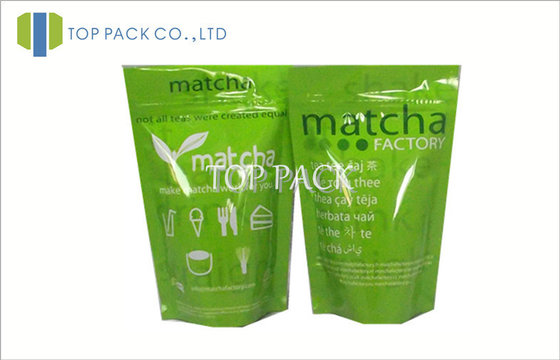 Green Printed Foil Stand Up Pouches