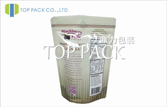 Zip Lock Stand Up Food Pouches With Tear Notch , Blackberry Plastic Pouches