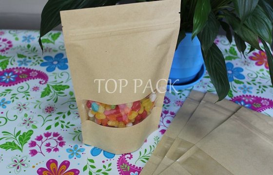 Kraft Paper Plain Stand Up Pouches