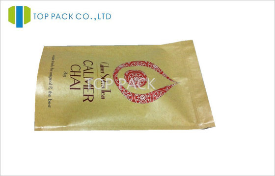 Foil Lined Kraft Paper Ziplock Stand Up Pouches For Food Packaging