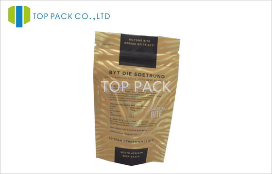 50g Custom Printed Ziplock aluminum Foil Stand Up Pouch Dry Beef Snack