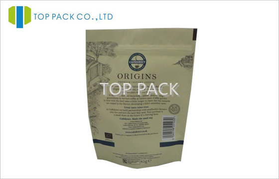 Resealable Ziplock Stand Up Coffee Packaging Bags Custom Printing