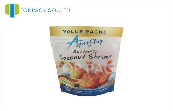 Eco Friendly Stand Up Pouch Bag Zip Lock For Coconut Shrimp