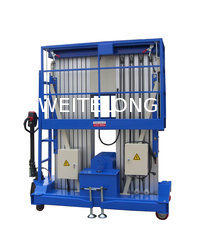 Electrical Wheels 10m Aluminum Aerial Work Platform Double Mast