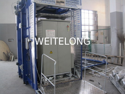 2000KGS Paited Blue Single Cage Hoist , SC100 / SC150 Cage Style