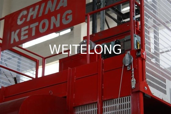 Double Cage Construction Material Hoists 36m/min 60HZ Ketong SC200 200TD