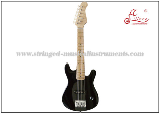 Solid Wood Body Maple Fingerboard Childrens Electric Guitars , Black / Red